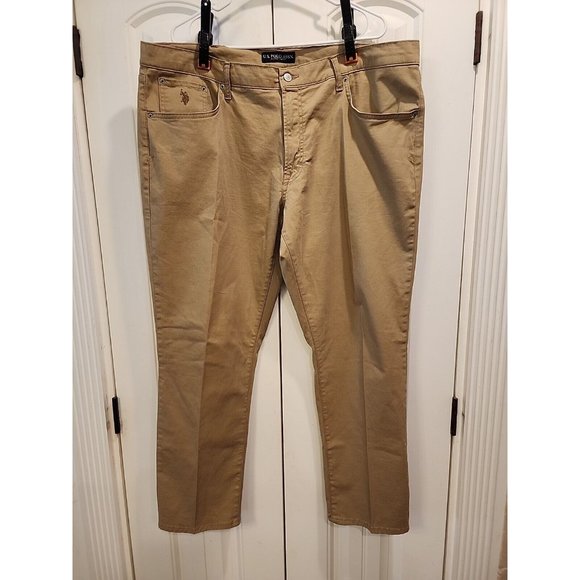 Polo Ralph Lauren | Pants | Mens 42x3 Tan Us Polo Assn Activate Streatch Flat Front Chino Khakis ...